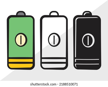 Battery Svg Printable Vector Illustration Stock Vector (Royalty Free ...