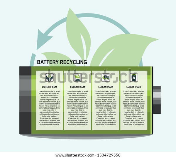 Battery Waste Recycling Concept Vector Infographic Stock Vector ...