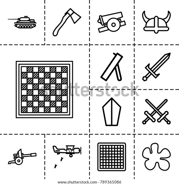 Battle Icons Set 13 Editable Outline Stock Vector (Royalty Free ...
