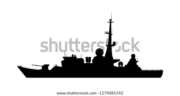 Battleship Silhouette Vector Stock Vector (Royalty Free) 1274081542 ...