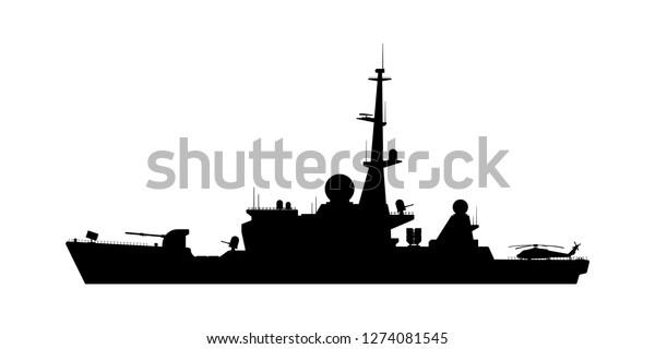 Battleship Silhouette Vector Stock Vector (Royalty Free) 1274081545