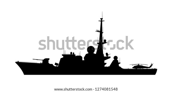Battleship Silhouette Vector Stock Vector (Royalty Free) 1274081548 ...
