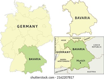 Bavaria State Location On Map Germany Stock Vector (Royalty Free ...