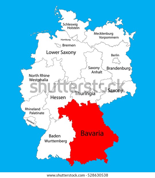 Bavaria State Map Germany Vector Map Stock Vector (Royalty Free ...