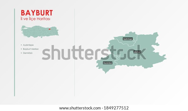 Bayburt City Districts Illustration Vector Map Stock Vector (Royalty Free) 1849277512 | Shutterstock