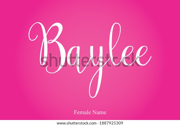 Baylee Female Name Cursive Calligraphy Text เวกเตอร์สต็อก ปลอดค่า