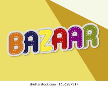 Bazaar Letters Banner Border Stitches Stock Vector (Royalty Free ...