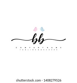 Bb Initial Signature Logo Handwriting Logo Stock Vector (Royalty Free ...