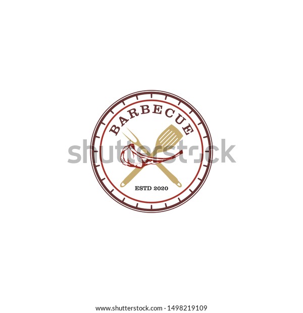 Bbq Grill Barbecue Label Stamp Logo Stock Vector (Royalty Free ...