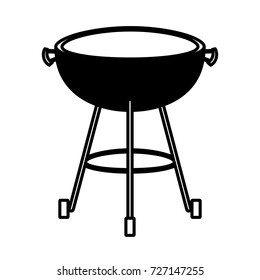Bbq Grill Front View Watercolor Silhouette Stock Vector (Royalty Free ...
