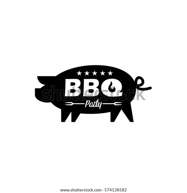 Bbq Party Logo Stock Vector (Royalty Free) 574138582