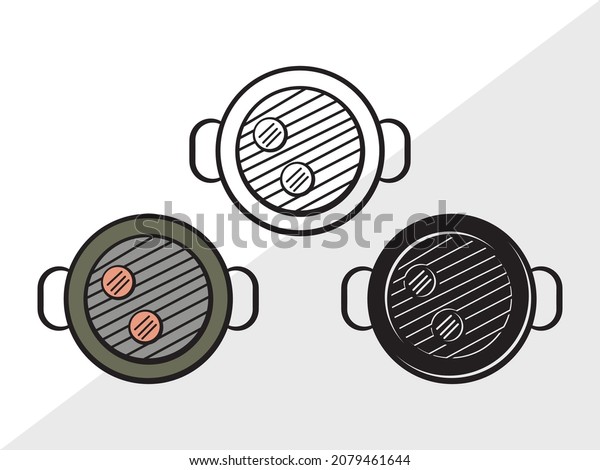 Bbq Stove Printable Vector Illustration Stock Vector (Royalty Free ...