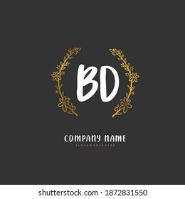 Bd Initial Handwriting Signature Logo Design Stock Vector (Royalty Free ...
