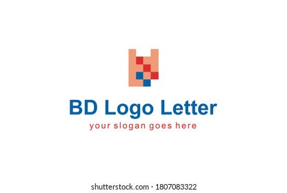 Bd Letter Logo Design Square Style Stock Vector (Royalty Free ...