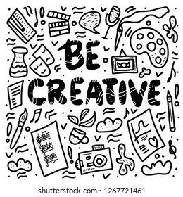 Be Creative Concept Lettering Art Symbols: เวกเตอร์สต็อก (ปลอดค่า ...
