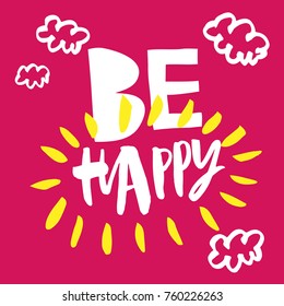 Be Happy Design Poster Card Invitation Stock Vector (Royalty Free ...