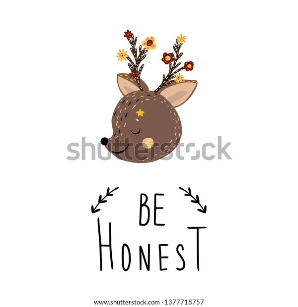 Be Honest Cute Hand Drawn Nursery Stock Vector (Royalty Free ...