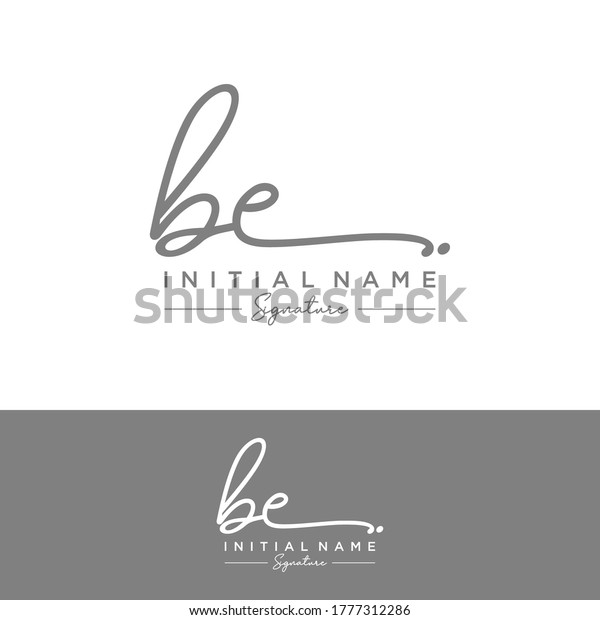 Be Initial Letter Handwriting Signature Logo Stock Vector (Royalty Free ...