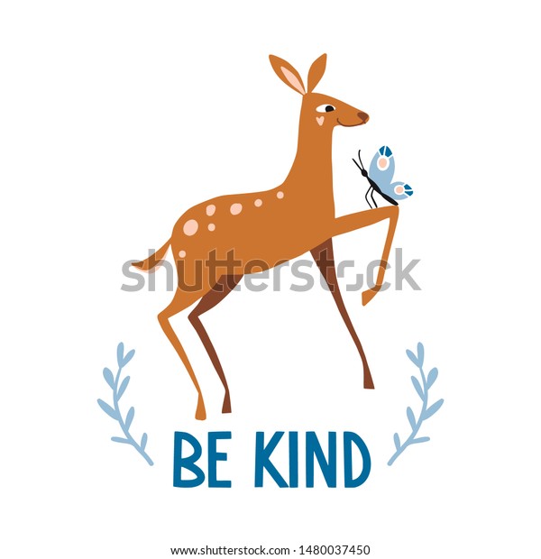 Be Kind Cute Hand Drawn Little Stock Vector (Royalty Free) 1480037450 ...