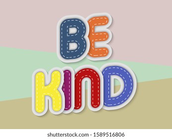 Be Kind Letters Banner Border Stitches Stock Vector (Royalty Free ...