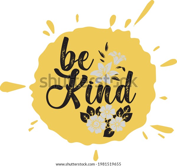 Be Kind Vector Svg Printable Black Stock Vector (Royalty Free ...