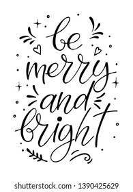 Be Merry Bright Vector Inspirational Quote Stock Vector (Royalty Free ...
