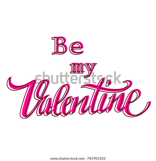 Be My Valentine Text Vector Illustration Stock Vector (Royalty Free ...