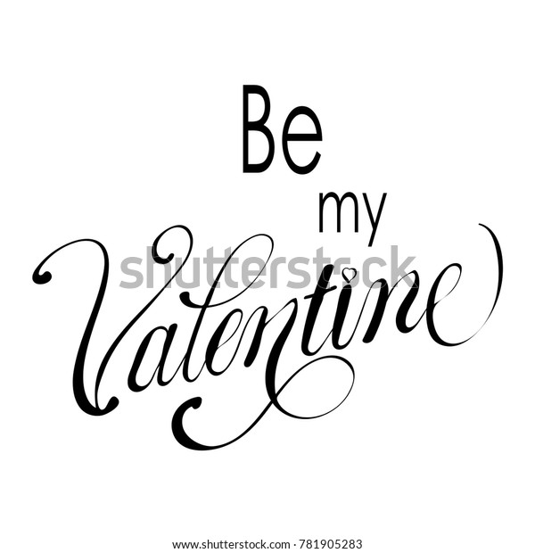 Be My Valentine Text Vector Illustration Stock Vector (Royalty Free ...
