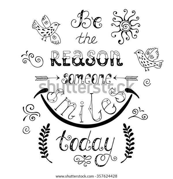 Be Reason Someone Smiles Today Inspirational Stock Vector (Royalty Free ...