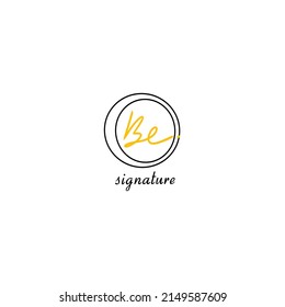 Be Signature Initial Handwriting Logo Vector Stock Vector (Royalty Free ...