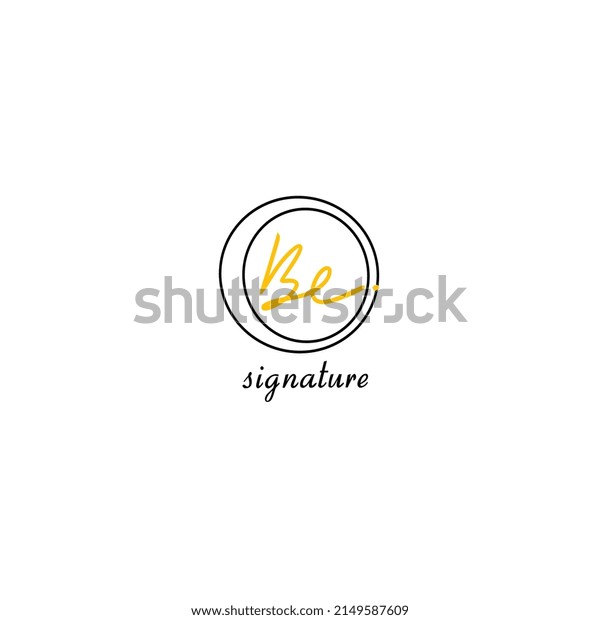 Be Signature Initial Handwriting Logo Vector Stock Vector (Royalty Free ...