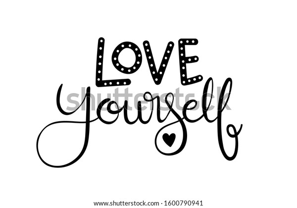 Be Yourself Lettering Calligraphy Hand Written Stock Vector (Royalty ...