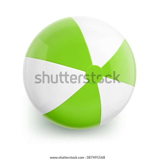 Beach Ball Green Stripes Isolated Illustration Stock Vector (Royalty ...