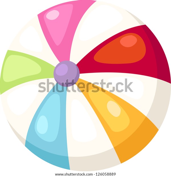 Beach Ball Vector Illustration On White Stock Vector (Royalty Free ...
