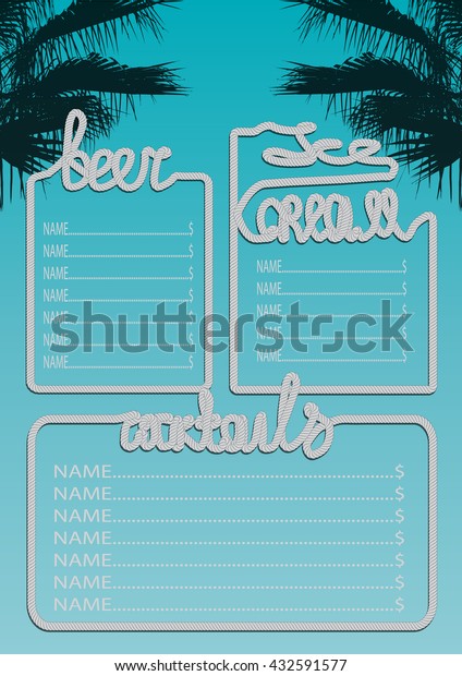Beach Bar Blue Names Written Rope Stock Vector (Royalty Free) 432591577 ...