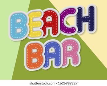 Beach Bar Letters Banner Border Stitches Stock Vector (Royalty Free ...