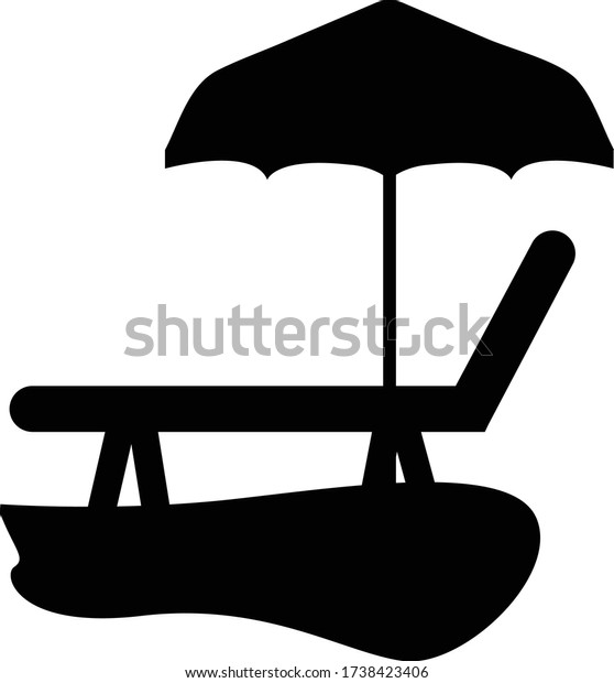 Beach Bench Umbrellavector Illustration Stock Vector Royalty Free 1738423406 Shutterstock