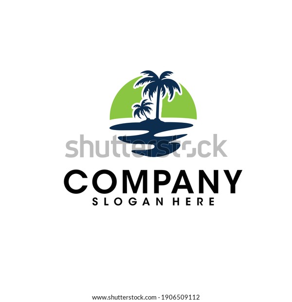 Beach Blue Logo Design Vector Stock Vector (Royalty Free) 1906509112