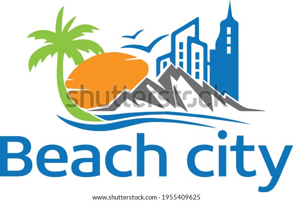 Beach City Logo Vector Design Stock Vector (Royalty Free) 1955409625 ...
