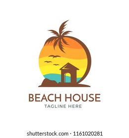Beach House Real Estate Logo Stock Vector (Royalty Free) 1423412942
