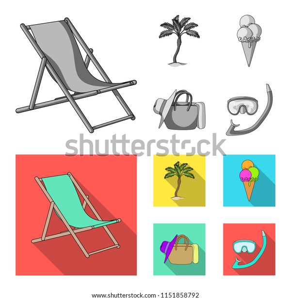 Beach Palm Tree Ice Creamsummer Vacation Stock Vector (Royalty Free ...
