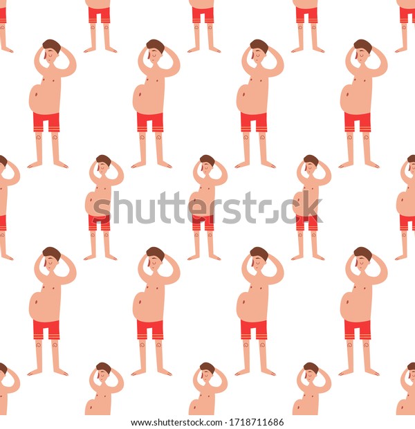 Beach Pattern Man Swimsuit Pattern Textiles Stock Vector (Royalty Free ...