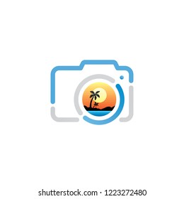 Beach Photography Camera Sign Logo Icon Stock Vector (Royalty Free ...