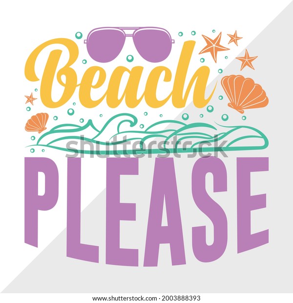 Beach Please Vector Illustration Silhouette Stock Vector (Royalty Free ...