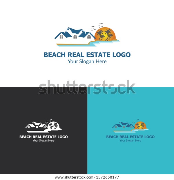 Beach Real Estate Logodesign Vectorbeach Real Stock Vector (Royalty ...