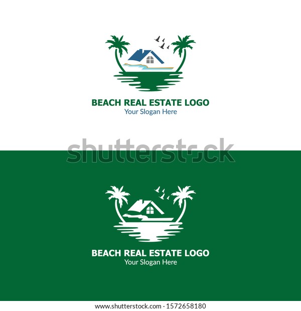 Beach Real Estate Logodesign Vectorbeach Real Stock Vector (Royalty ...