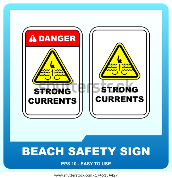 Beach Safety Sign Guide Visitor Stock Vector (Royalty Free) 1745134427 ...