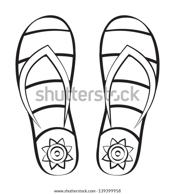 Beach Slippers Vector Illustration: เวกเตอร์สต็อก (ปลอดค่าลิขสิทธิ์ ...
