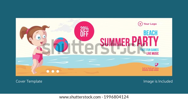 Beach Summer Party Cover Page Template Stock Vector (Royalty Free ...