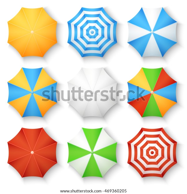 Beach Sun Umbrellas Top View Vector Stock Vector (Royalty Free ...